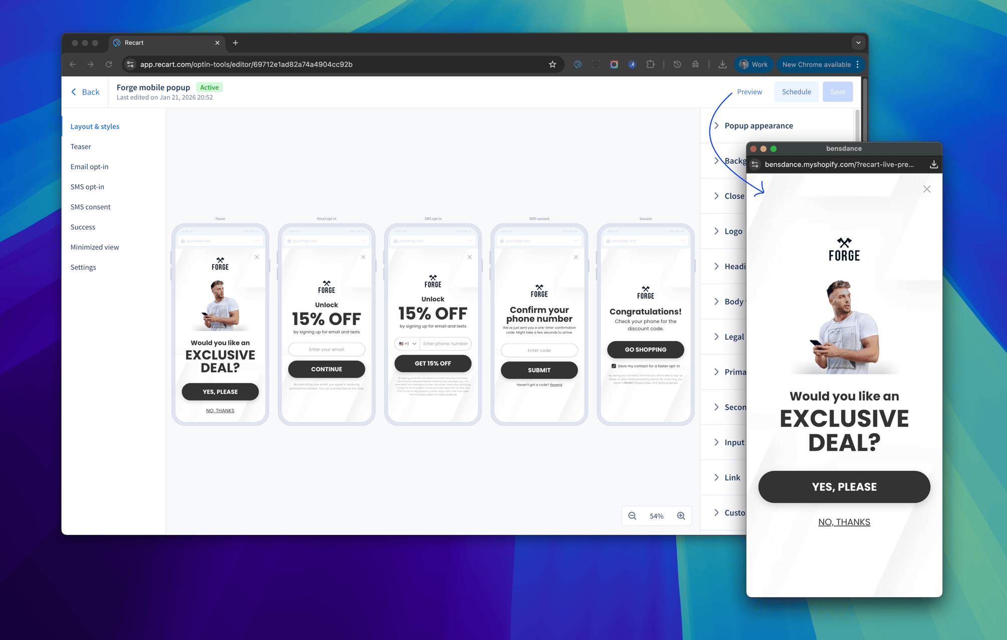 Opt-in Tools: Popup Preview