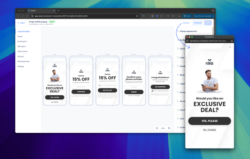 Opt-in Tools: Popup Preview