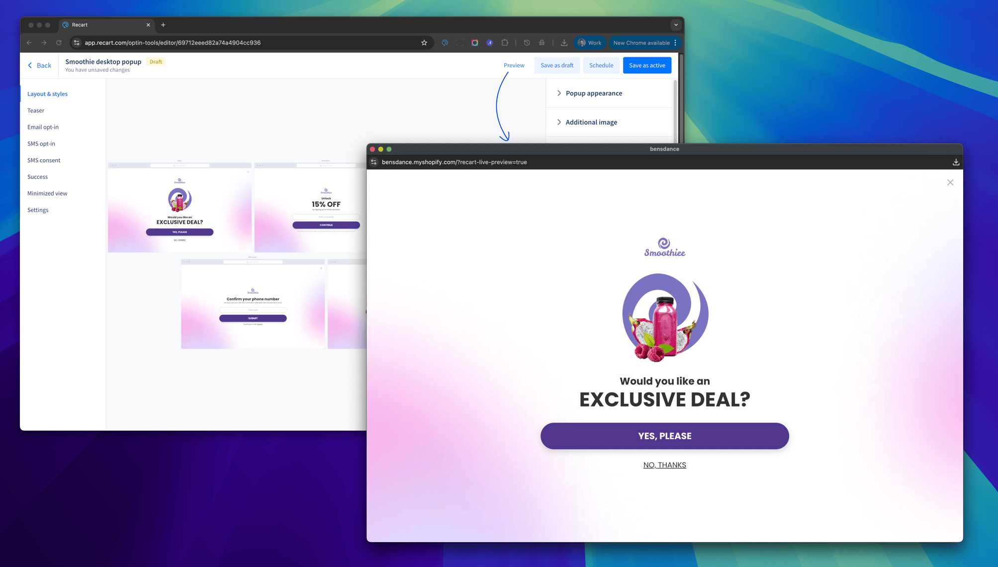 Opt-in Tools: Popup Preview