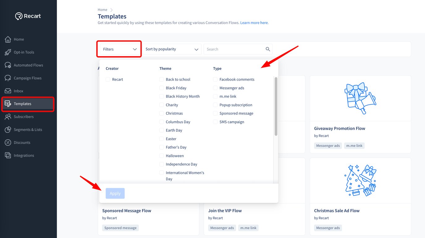 How to use the Recart Templates
